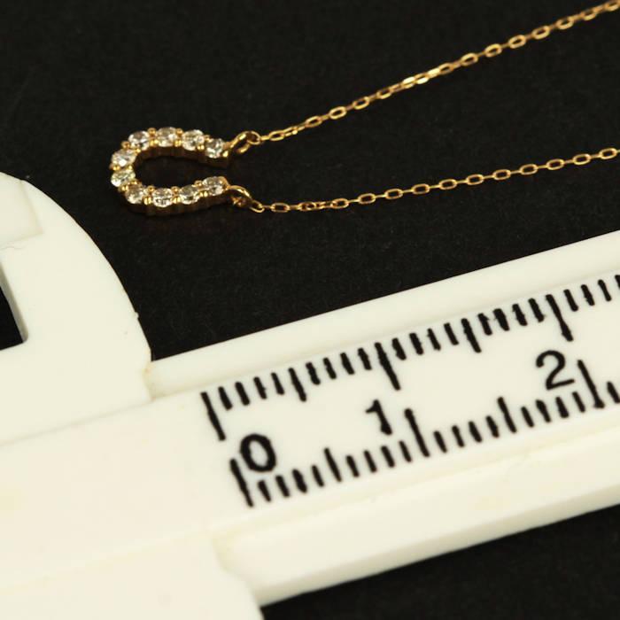 馬蹄 モチーフ ダイヤモンド 0.1ct K18 18金 イエローゴールド ネックレス ホースシュー 幸運 全長約40cm 20526 【中古】 : たまや質店 - 通販 - Yahoo!ショッピング