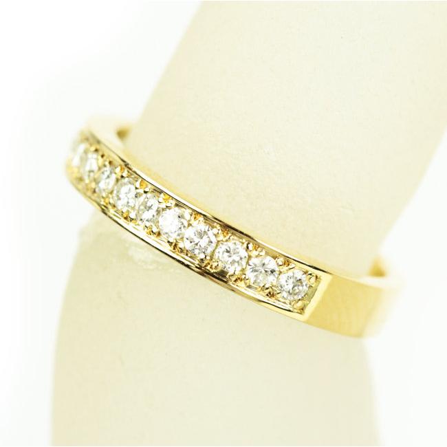 ハーフエタニティ リング ダイヤモンド 0.26ct K18 ゴールド 9号 18金 イエローゴールド 美品 20587 : たまや質店 ...