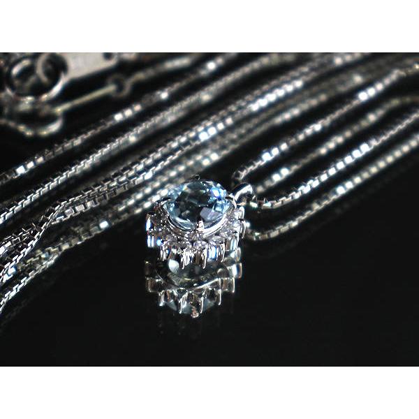 Pt900 Pt850 アクアマリンネックレス 0.82ct ダイヤモンド 0.16ct 約40cm プラチナ ベネチアンチェーン 20805 : たまや質店 - 通販 - Yahoo!ショッピング