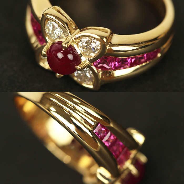 K18 ルビー 0.60ct 0.77ct ダイヤモンド 0.44ct ゴールド 18金 花 リング 指輪 10号 ソーティング付 21345 : 21345 : たまや質店 - 通販 ...