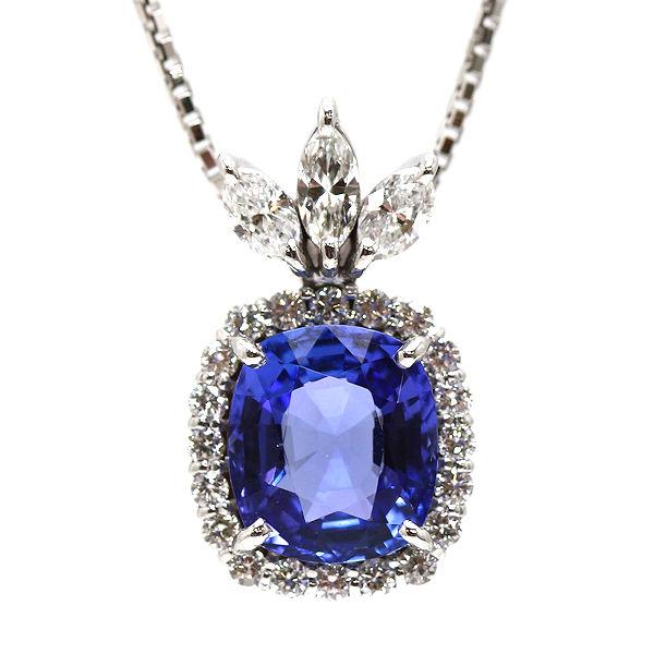K18WG タンザナイトネックレス 約70cm 3.467ct ダイヤモンド 0.78ct 18金 ホワイトゴールド ロング 21899 ...