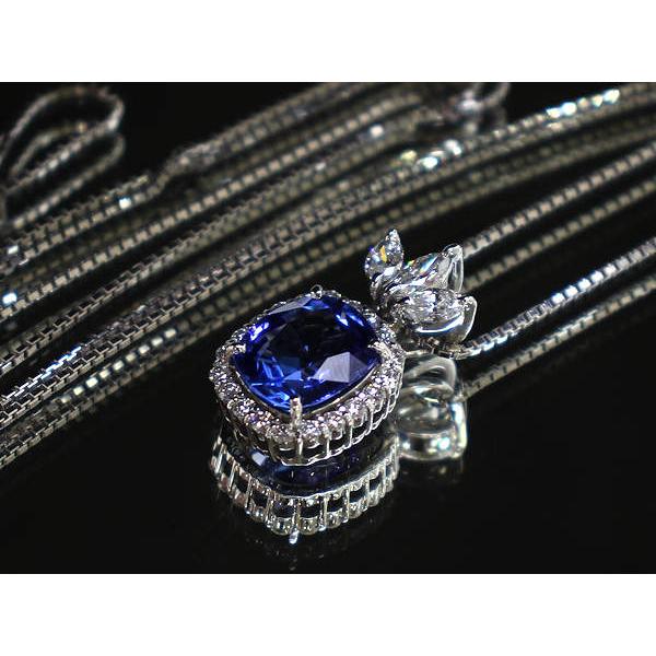 K18WG タンザナイトネックレス 約70cm 3.467ct ダイヤモンド 0.78ct 18金 ホワイトゴールド ロング 21899 ...