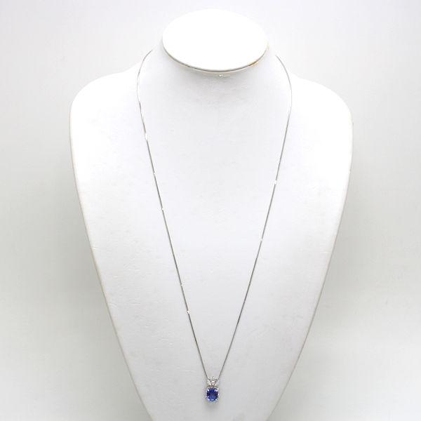 K18WG タンザナイトネックレス 約70cm 3.467ct ダイヤモンド 0.78ct 18金 ホワイトゴールド ロング 21899 ...