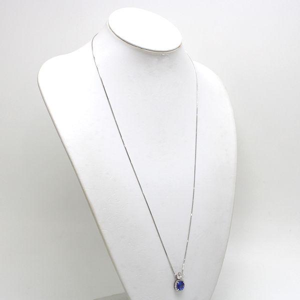 K18WG タンザナイトネックレス 約70cm 3.467ct ダイヤモンド 0.78ct 18金 ホワイトゴールド ロング 21899 ...