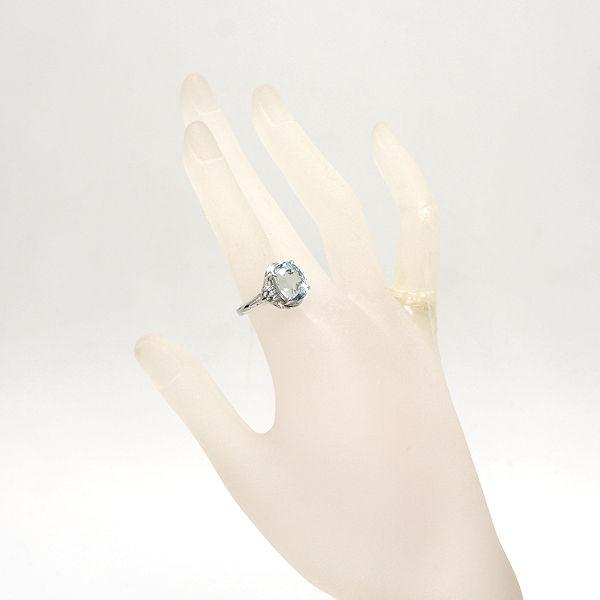 Pt900 アクアマリンリング 13.5号 5.47ct ダイヤモンド 0.07ct 約5.5g プラチナ 指輪 22302 : たまや質店 - 通販 - Yahoo!ショッピング