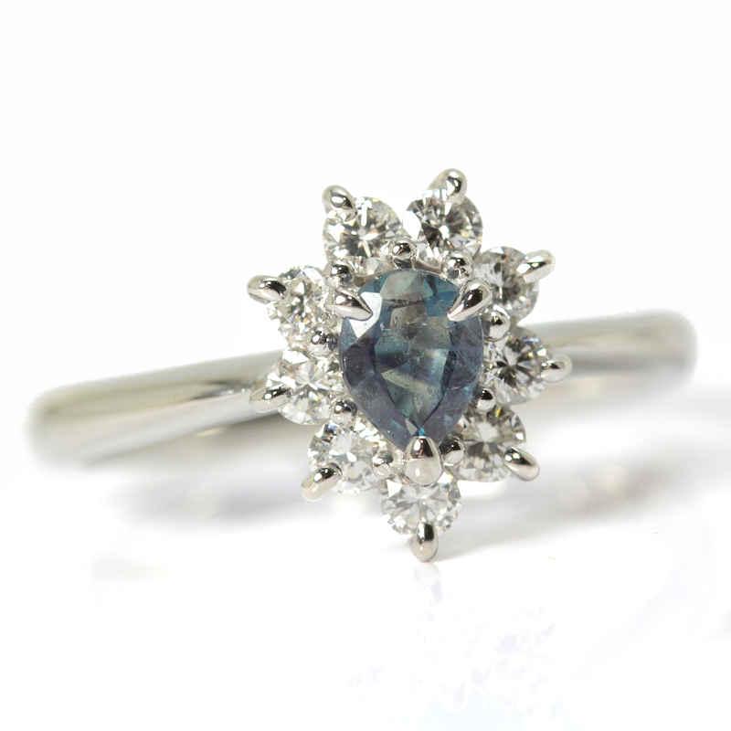 アレキサンドライト リング 0.42/0.41ct ダイヤモンド 12号 Pt900 プラチナ 指輪 天然石 22555 : 22555 ...
