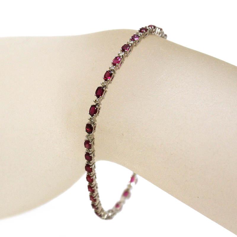 K18WG ブレスレット ルビー 4.13ct ダイヤモンド 0.31ct 約18cm 18金 ホワイトゴールド 23053 : たまや質店 - 通販 - Yahoo!ショッピング