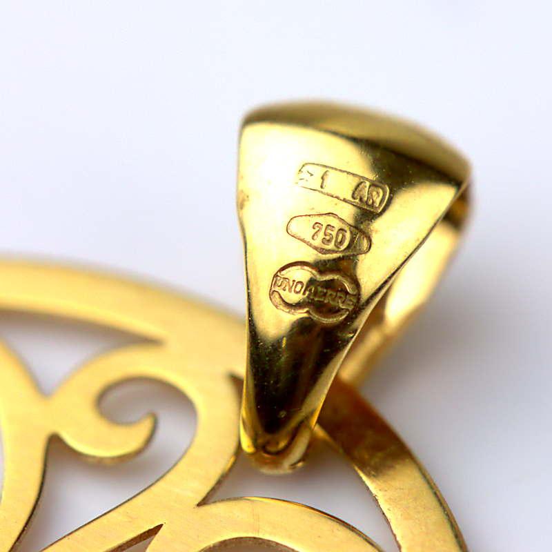 UNOAERRE ウノアエレ ペンダントトップ K18YG 18金イエローゴールド 円形 透かし柄 地金 23077 : 23077 : たまや質店 - 通販 - Yahoo!ショッピング