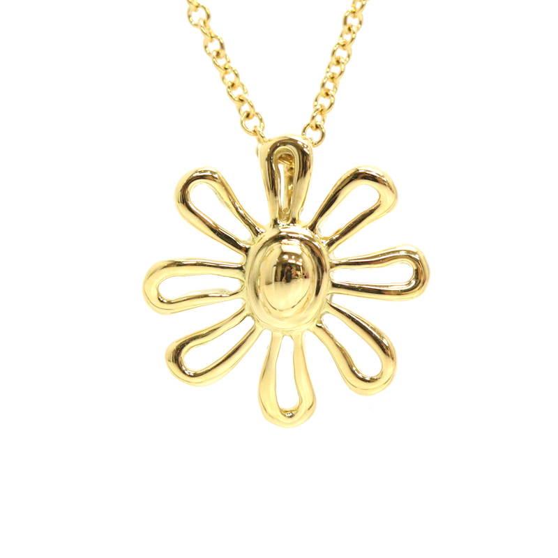 TIFFANY&Co. Tiffany&Co. ティファニー デイジー 花 ペンダント ネックレス Picasso K18 18金イエロー ...