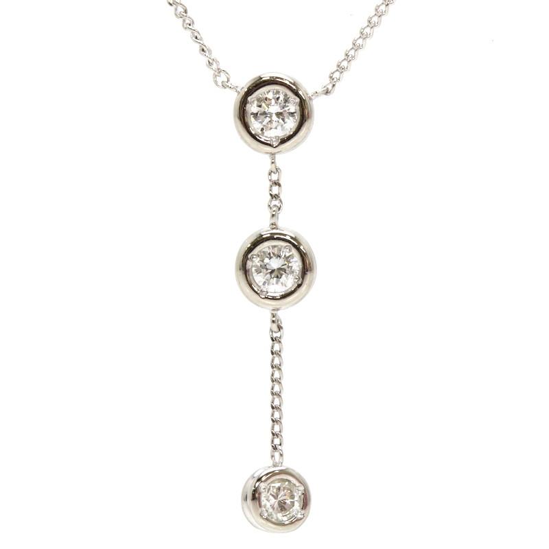 トリロジーネックレス Pt850 プラチナ ダイヤモンド 0.13Ct/0.13Ct/0.10Ct 三連 30389 : たまや質店 - 通販 - Yahoo!ショッピング