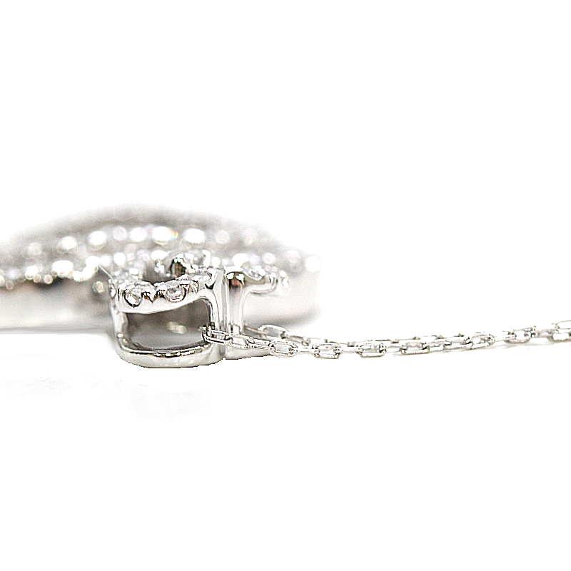 2連ハートネックレス ダイヤモンド 0.32ct 14金/18金ホワイトゴールド K14/K18WG 40cm 30896 : たまや質店 ...