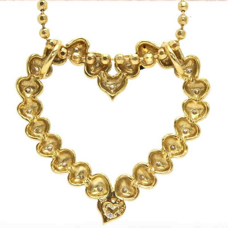 K18ダイヤモンドハートモチーフネックレス 18金 0.764ct 約17.9g 約60cm ハート 31551 : たまや質店 - 通販 ...