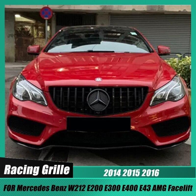 ベンツ W212 E200 E250 E300 E350 E400 E550 E43 AMG フェイスリフト 2014年-2016年 GTR スタイル フロント バンパー グリル レーシング ...
