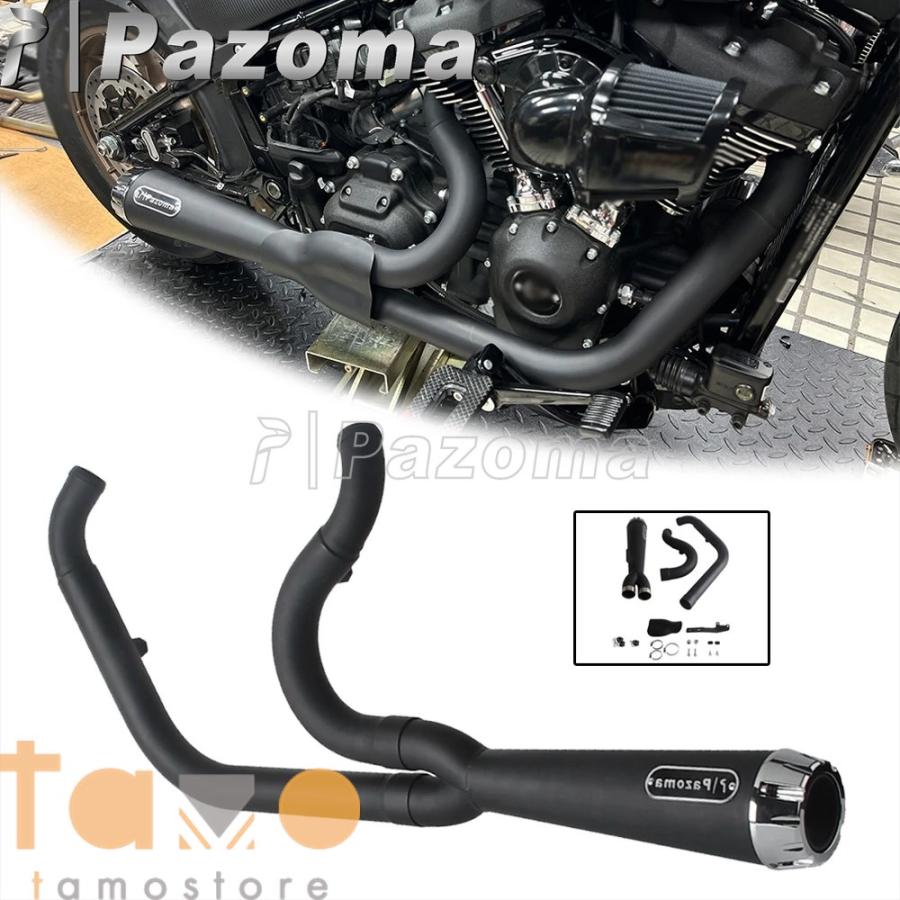 ハーレー ソフテイル ローライダー ST FXLRST ストリートボブ FXBB ファットボブ FXFB スリム FLSL バイク スリップオンマフラーチューブ デュアルマフラー ...