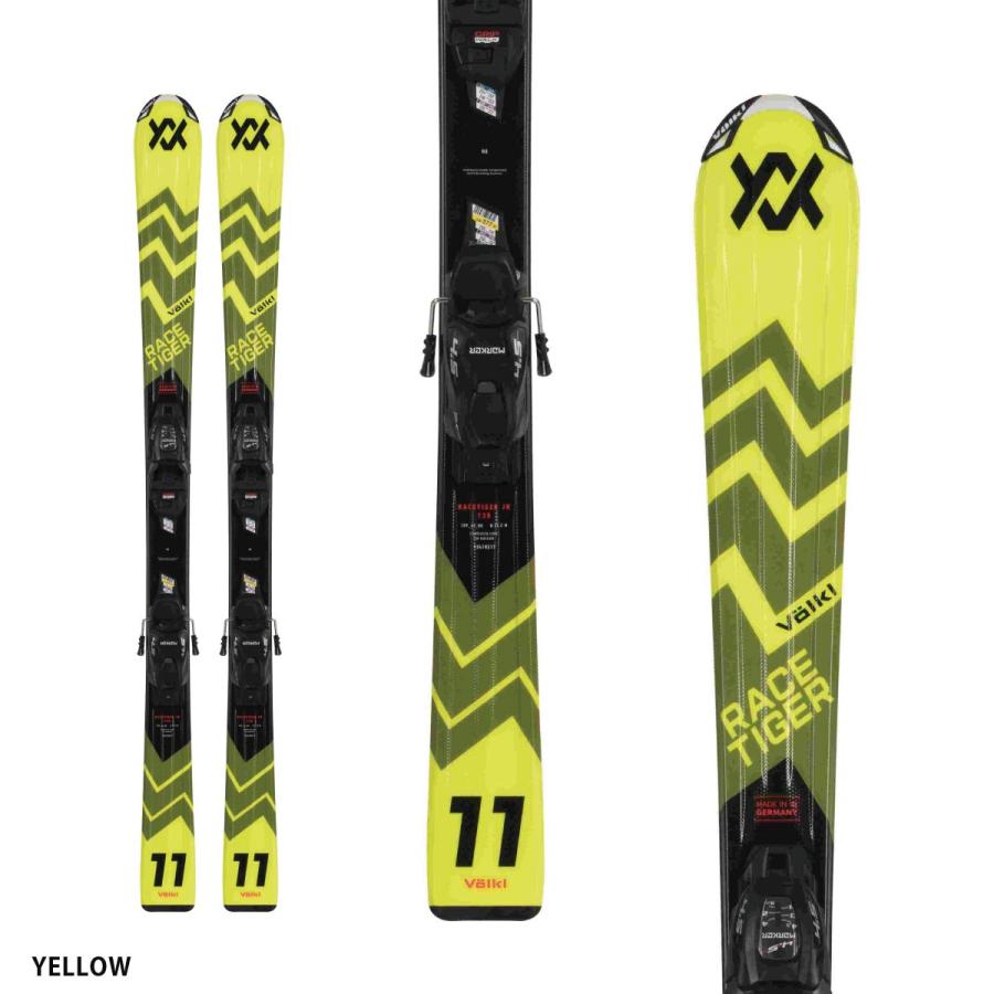 VOLKL フォルクル スキー板 キッズ ジュニア 2025 RACETIGER JR YELLOW + vMotion 7.0 JR R ...