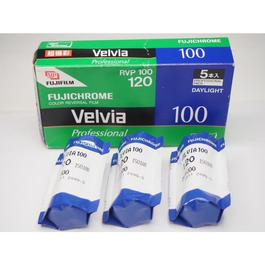 FUJIFILM 【 未開封.期限切れ.ジャンク品 】FUJIFILM Velvia 100 120 RVP ベルビア120 ※3本のみ フジ ...