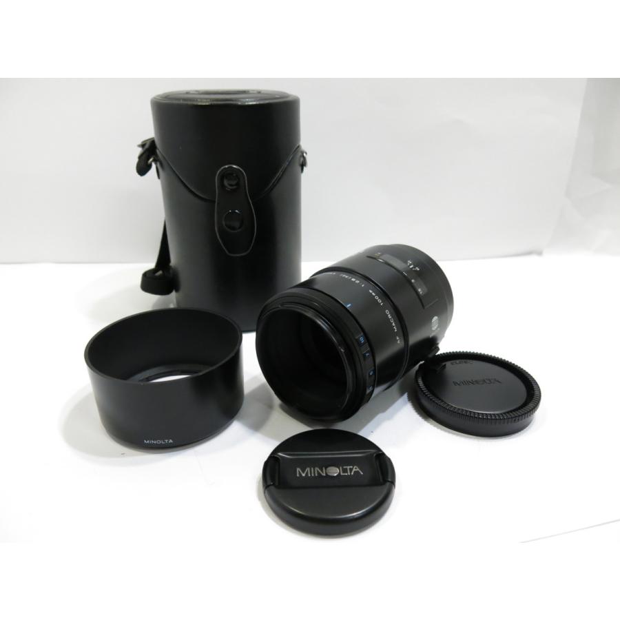 コニカミノルタ 【 中古ジャンク品：くもりあり】MINOLTA AF MACRO 100mm F2.8 等倍接写レンズ Aマウント フード ...