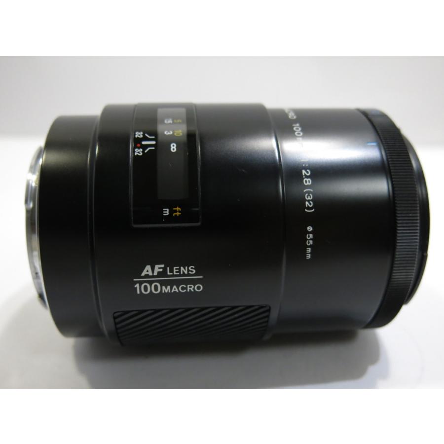 コニカミノルタ 【 中古ジャンク品：くもりあり】MINOLTA AF MACRO 100mm F2.8 等倍接写レンズ Aマウント フード ...