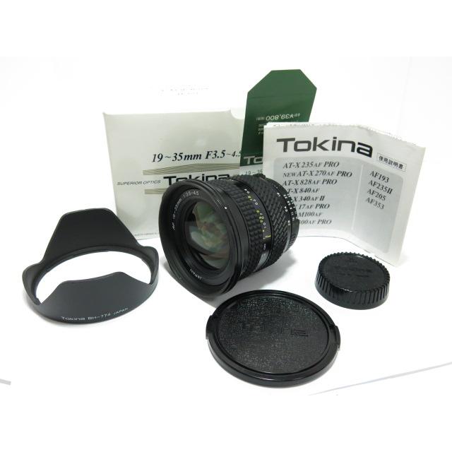 トキナー Tokina AF19-35mmF3.5-4.5 AF193 ニコン用 レンズ BH774純正フード 元箱付[管TO926 ...