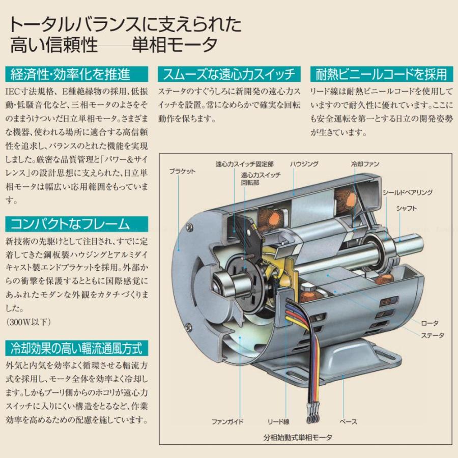 日東電工 100W EFOU-KRN 4P (1261-5317) 単相 100V 重量6kg : 単相モートル コンデンサ始動式・開放防滴型 EFOU-KRN 100W 4P : 15nt ...
