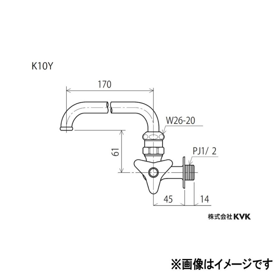 KVK 横形自在水栓:K 10 Y(旧MYM)∴∴ : たね葉 Yahoo!店 - 通販 - Yahoo!ショッピング