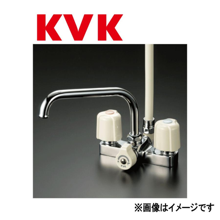 KVK デッキ形2ハンドルシャワー240mmパイプ付:KF 14 ER2∴∴ : たね葉 Yahoo!店 - 通販 - Yahoo!ショッピング