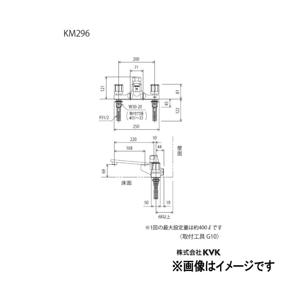 KVK デッキ形定量止水付2ハンドル混合栓:KM 296 Z∴∴ : たね葉 Yahoo!店 - 通販 - Yahoo!ショッピング