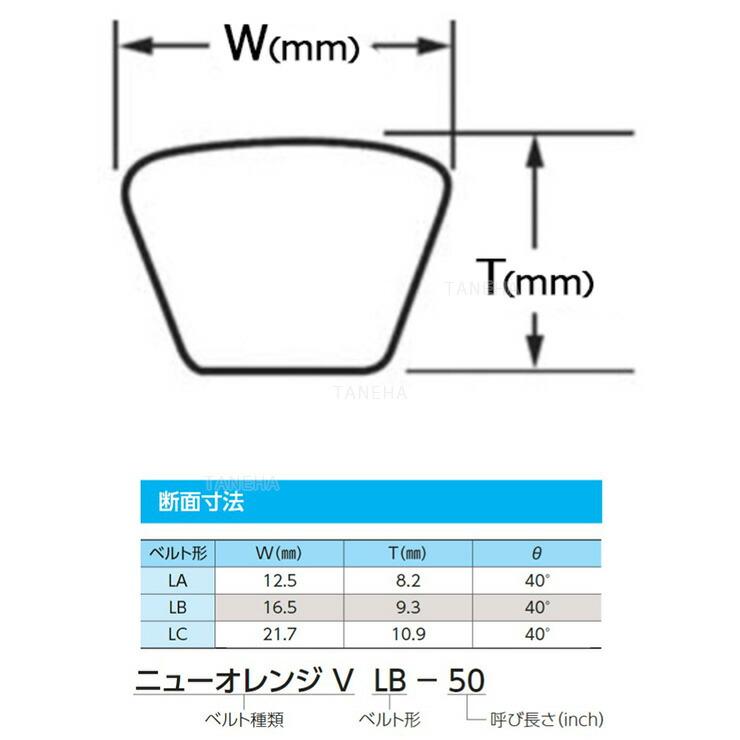 三ツ星ベルト《LB69》Vベルト オレンジ LB型 : LB 69 ∴ : たね葉 Yahoo!店 - 通販 - Yahoo!ショッピング
