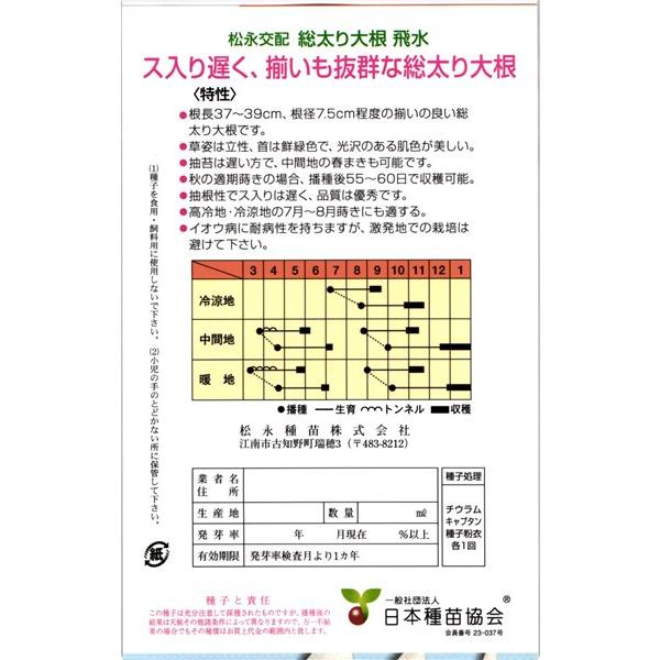 ダイコン 種 『飛水』 松永種苗/小袋（7ml） : 種兵ネットショッピング - 通販 - Yahoo!ショッピング