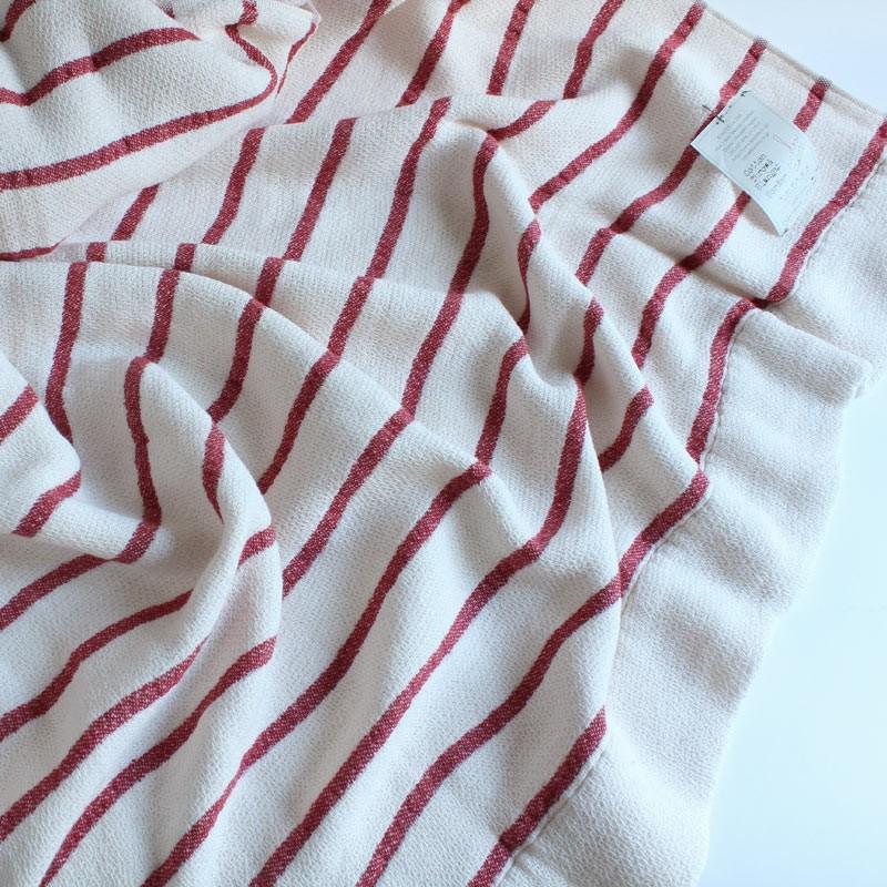 今治タオル コンテックス スロー＆ブランケット Imabari Towel Kontex Throw & Blanket ボーダー レッド ...