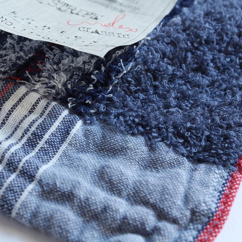 今治タオル コンテックス 40ストライプ Imabari Towel Kontex 40 Stripe フェイスタオル ネイビー : Tanokichi Towel Service - 通販 ...