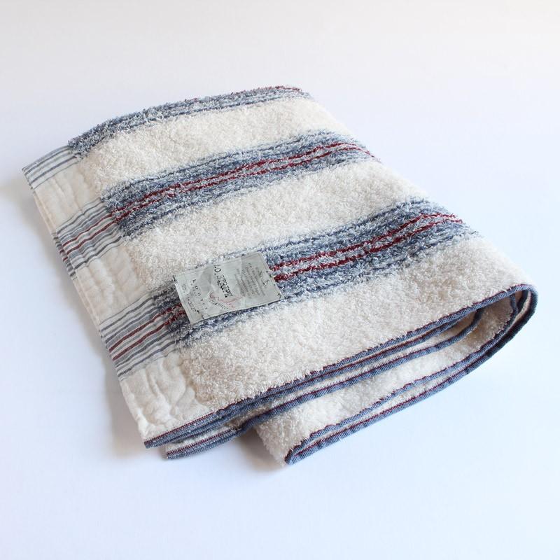 今治タオル コンテックス 40ストライプ Imabari Towel Kontex 40 Stripe バスタオル アイボリー :fstripe-301:Tanokichi Towel ...