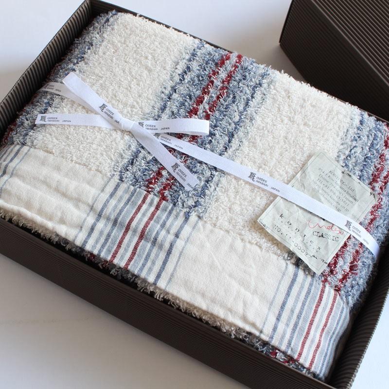 今治タオル コンテックス 40ストライプ ギフトセット Imabari Towel Kontex 40 Stripe GiftSet バスタオル1枚 : Tanokichi Towel ...