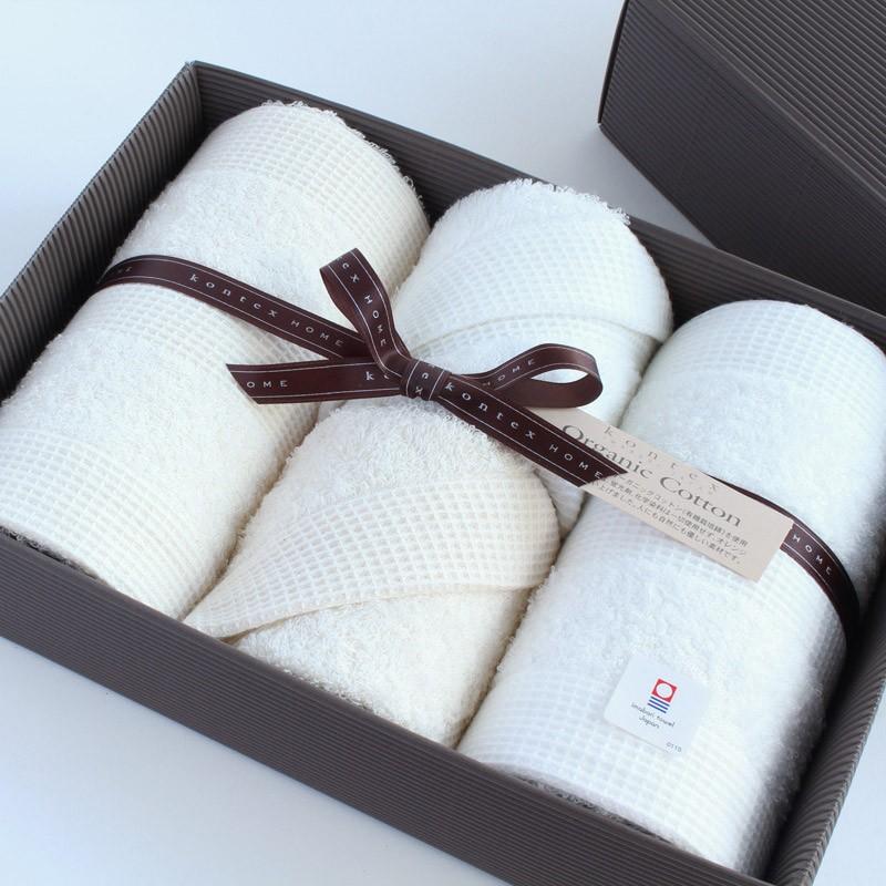 今治タオル コンテックス ワッフルボーダー ギフトセット Imabari Towel Kontex Waffle Border GiftSet フェイスタオル2枚xゲストタオル2枚 ...