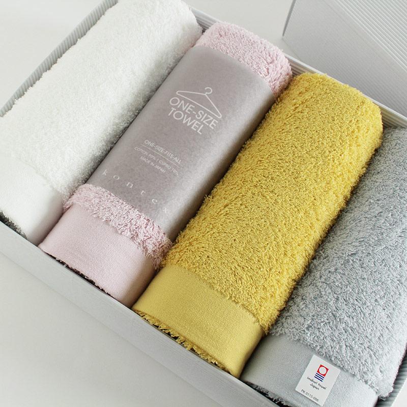 今治タオル コンテックス ワンサイズタオル ギフトセット Imabari Towel Kontex ONE SIZE TOWEL GiftSet 4枚 : Tanokichi Towel ...