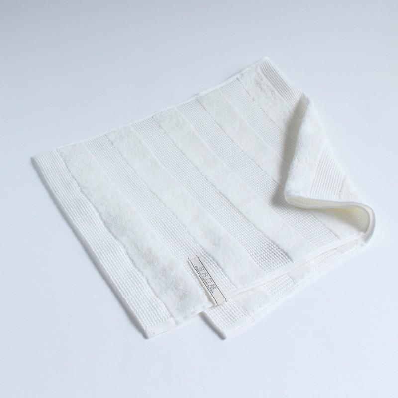 今治タオル コンテックス ワッフルボーダー Imabari Towel Kontex Waffle Border フェイスタオル アイボリー : Tanokichi Towel Service ...