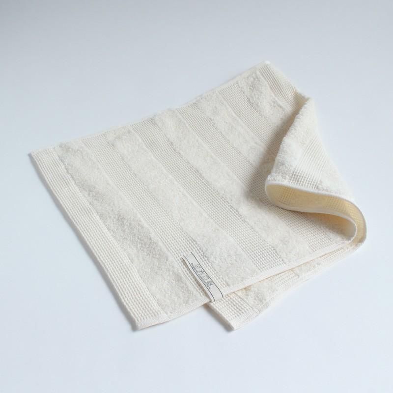 今治タオル コンテックス ワッフルボーダー Imabari Towel Kontex Waffle Border フェイスタオル ベージュ : Tanokichi Towel Service ...