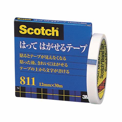 3M 3M スコッチ はってはがせるテープ 811 大巻 12mm×30m 紙箱入 811−3−12 1巻 : ぱーそなるたのめーる - 通販 - Yahoo!ショッピング