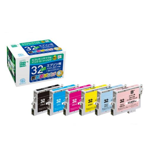 エコリカ エコリカ リサイクルインクカートリッジ （染料） [エプソン：IC6CL32互換] ECI−E326P／BOX 1箱（6個：各色1個） : ぱーそなるたのめーる - 通販 ...