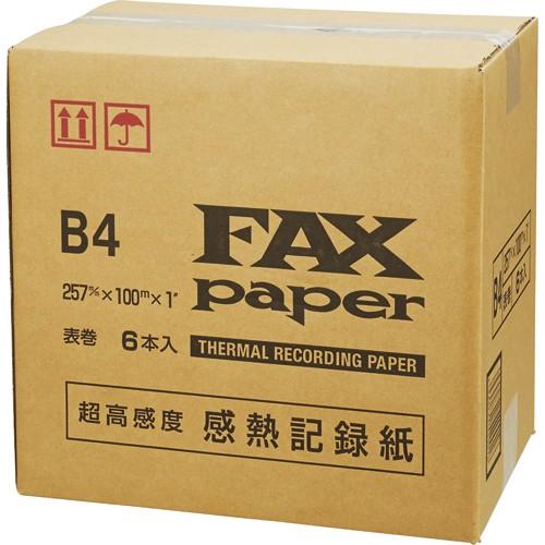 感熱FAXロール紙 B4 幅257mm×長さ100m 芯内径1インチ 表発色 1箱（6本） : ぱーそなるたのめーる - 通販 - Yahoo!ショッピング