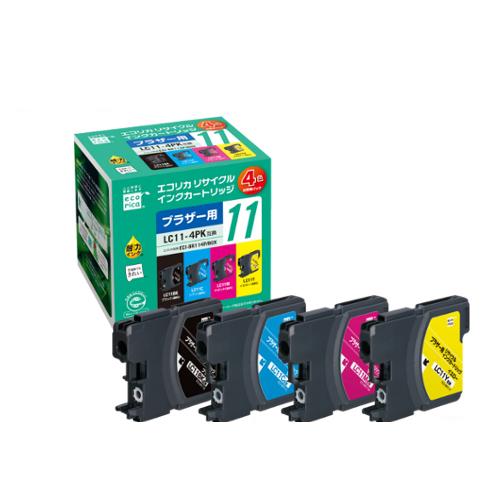 エコリカ リサイクルインクカートリッジ [ブラザー：LC11−4PK互換] ECI−BR114P／BOX 1箱（4個：各色1個） :2297545:ぱーそなるたのめーる - 通販 ...