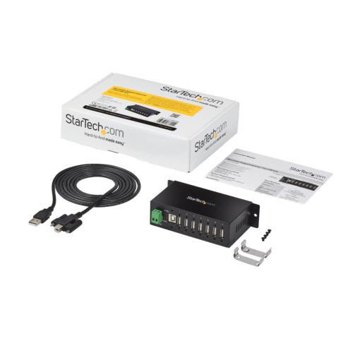 StarTech.com 7ポート 産業用USB2．0ハブ ESD／350Wサージ保護 ウォールマウント対応 ブラック ST7200USBM ...