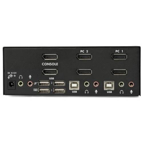 StarTech.com StarTech 2ポートDisplayPortデュアルモニター対応KVMスイッチ ブラック ...
