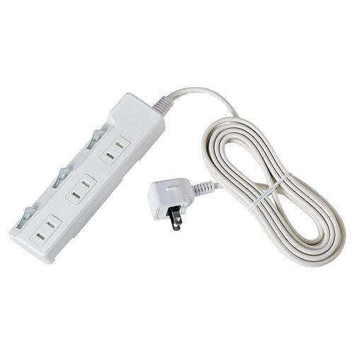 ELPA 耐雷スイッチ付タップ 3個口 3m WLK−33S（W） : 5453856 : ぱーそなるたのめーる - 通販 - Yahoo!ショッピング