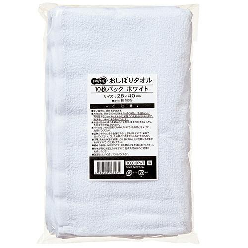 TANOSEE おしぼりタオル ホワイト 1パック（10枚） : 6635703 : ぱーそなるたのめーる - 通販 - Yahoo!ショッピング