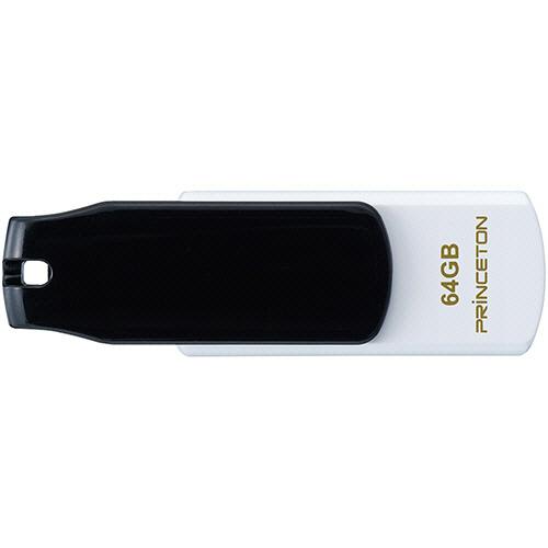 PRINCETON プリンストン USBフラッシュメモリー ストラップ付き 64GB ブラック／ホワイト PFU−T3KT／64GBKA 1個 ...