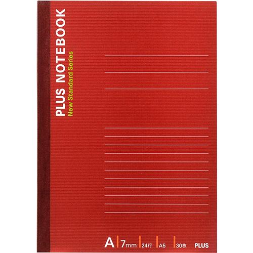 PLUS プラス ノートブック A5 A罫7mm 24行 30枚 レッド NO−103AS 1セット（20冊） （お取寄せ品） : ぱーそなる ...