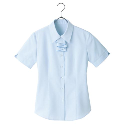 チクマ 半袖ブラウス（リボン付き） エムールツイスト 13号 サックス AR1647−2 1枚 （メーカー直送・代引不可） :8820082 ...