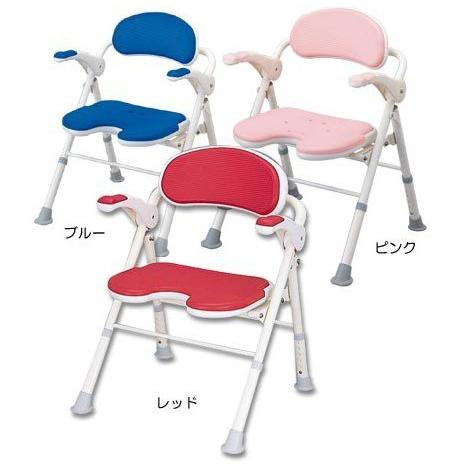 アロン化成 安寿 折りたたみシャワーベンチ TU 座面U型 介護用品 風呂椅子 チェア 肘掛け付き 跳ね上げ式 コンパクト収納 省スペース ...