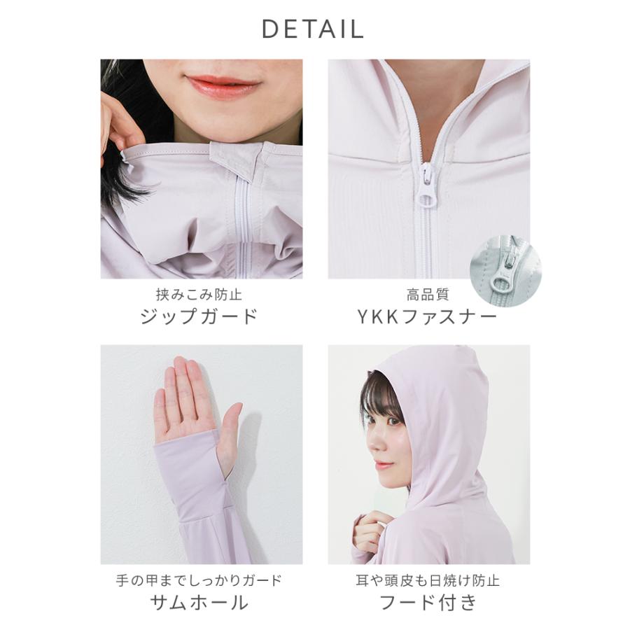 WEIMALL UVカットパーカー レディース ブラック ラッシュガード 長袖 UVカット UPF50 遮光 収納袋付き 体型カバー 接触冷感 吸汗速乾 耐塩素加工 : 空調作業服の ...